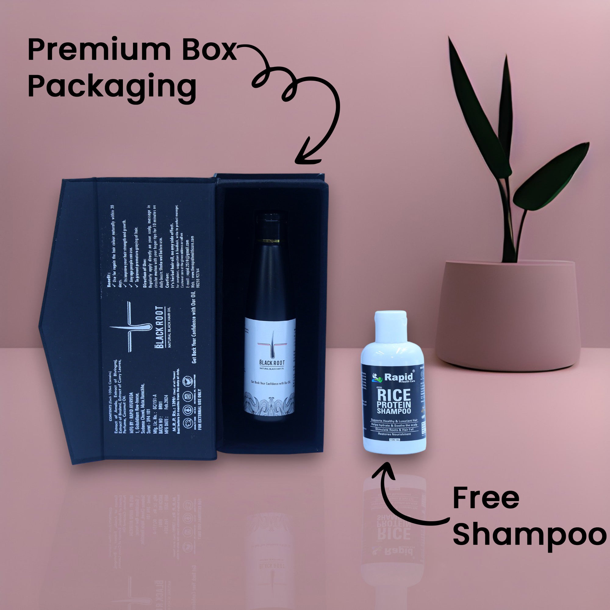 Black Root Natural Hair Oil - 100ml + Free Shampoo 100ml – The Rapid ...